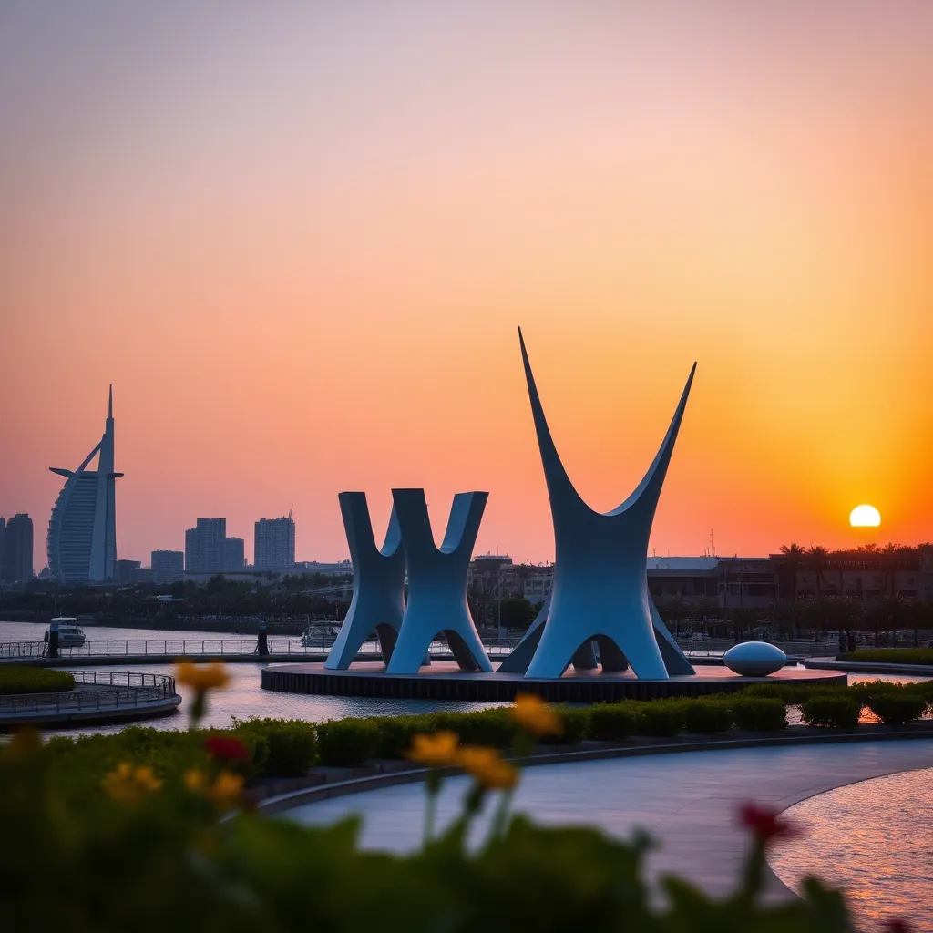 Exploring Jaddaf Waterfront Sculpture Park in Dubai